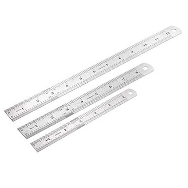 uxcell Steel Rulers 3 Pieces 6 8 12 inch Rulers Metal Ruler Ruler ...