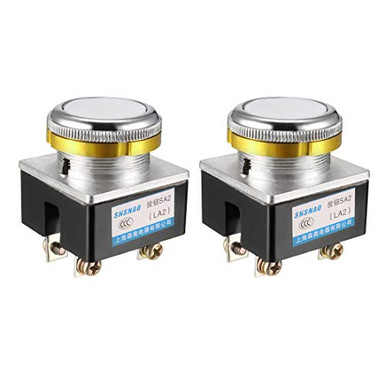 uxcell Push Button Switch White Momentary AC 380V 5A Flat Head ...