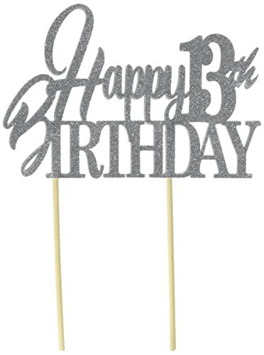 All About Details Happy 13th Birthday Cake Topper (Silver ...