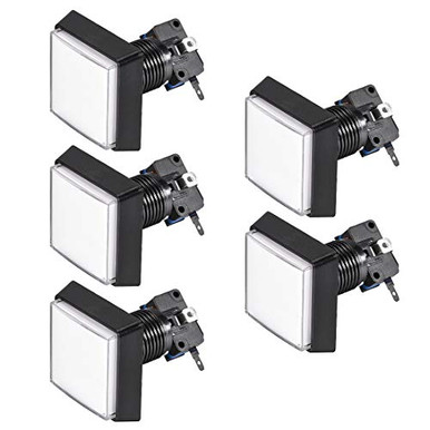 uxcell Game Push Button 50x50 Square 12V LED Illuminated Push Button Switch with Micro switch ...