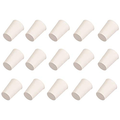 uxcell White Tapered Shaped Solid Rubber Stopper for Lab Tube Stopper ...