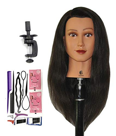 Bellrino 24" 100% Human Hair Cosmetology Mannequin Manikin Training ...