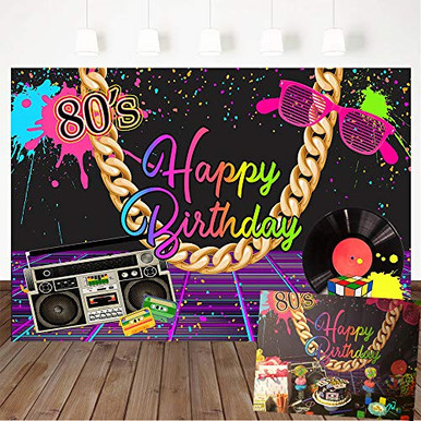 Avezano 80S Theme Birthday Party Backdrop Hip Hop 80s Birthday Party ...