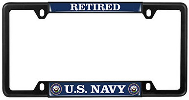US Navy Retired Domed CustomMade Personalized Narrow Thin Top 4 Hole ...