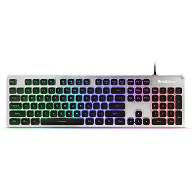 Brookstone USB Wired Gaming Keyboard with MultiColor LED Backlit Keys ...