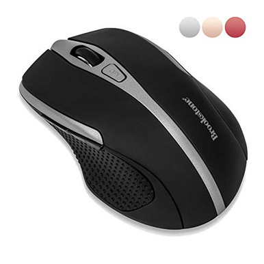 Brookstone Wireless Ergonomic Mouse with Scroll Wheel Rubber Textered ...