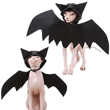 BWOGUE Cat Bat Wings with Bat Hat Halloween Cat Costume Pet Bat Costume ...