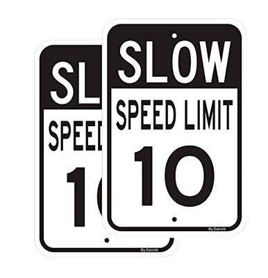 2Pack Slow Speed Limit 10 Signs Slow Down Signs Black and White 12x18 ...