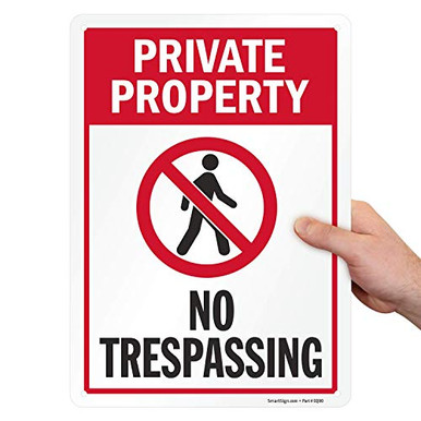 SmartSign Private Property Sign No Trespassing Sign 10 x 14 Inches 40 ...