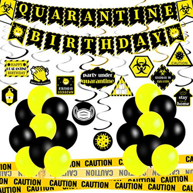 Quarantine Party Decorations Quarantine Hanging Swirls Happy Birthday ...