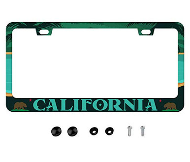 Welcome to California License Plate Frame Beach Palm Tree License ...