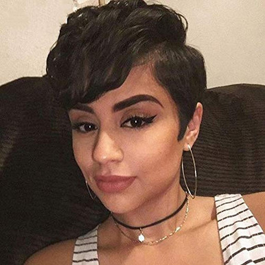Ali panda Pixie Short Bob Wigs for Black women 100 Brazilian Virgin ...