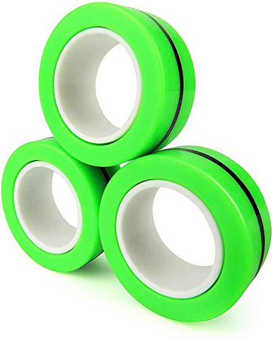 paper jazz Finger Magnetic Ring Unzip Toy Rotating 3PC Magnetic ...