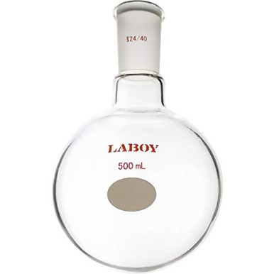 Laboy Glass 500mL Single Neck Round Bottom Boiling Flask Heavy Wall ...