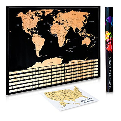 XL Scratch Off Map of The World (32X23.5) + Scratch Off Map of The ...