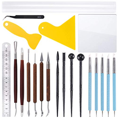 Keadic 21PCS Polymer Clay Modeling Tools Set, Including Wooden Double ...