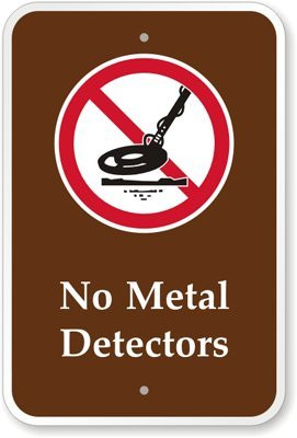 SmartSign No Metal Detectors Campground Sign 12 x 18 3M Engineer Grade ...