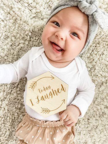 The LoLueMade Company Hexagon Wood Baby Firsts and Baby Milestones Set ...
