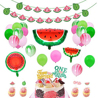 Meetory 39 Pieces Watermelon Birthday Party Decorations Set Happy ...