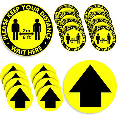 20 Pieces Directional Arrows Social Distance Floor Decal Stickers Floor ...