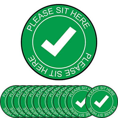 15 Pieces 4 Inch Sit Here Sticker Safety Please Sit Here Sign Notice ...