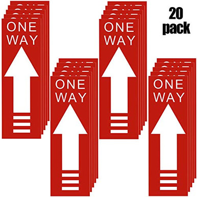 20 Pieces Social Safety Distancing Floor Decal One Way Directional ...