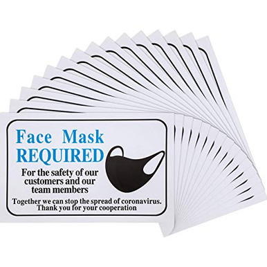 15 Pieces Face Covering Required Window Sticker Face Covering Required ...