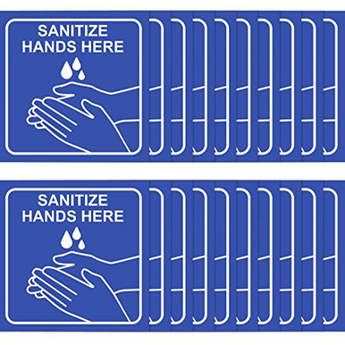 20 Pieces 6 x 6 Inch Sanitize Hands Here Signs Stickers Use Hand Signs ...