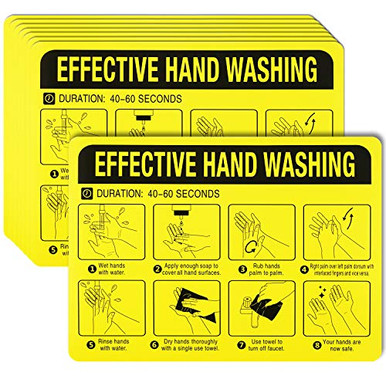 8 Pieces Effective Hand Washing Signs Vinyl Hand Washing Signs Hand ...