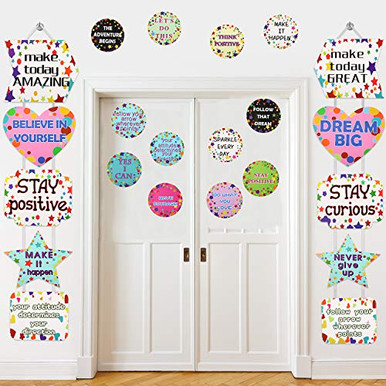 22 Pieces Classroom Decoration Banner Motivation Positive Porch Sign ...