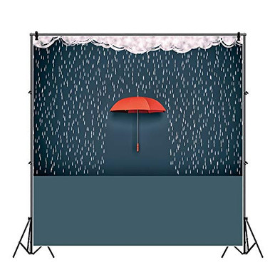 YEELE 6x6ft Fantasy Raindrop Backdrop Red Umbrella in Rain Photography ...