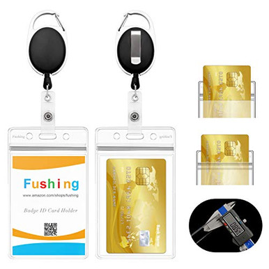 Fushing 20 Pack Retractable Badge Holders Heavy Duty Double ID Card ...