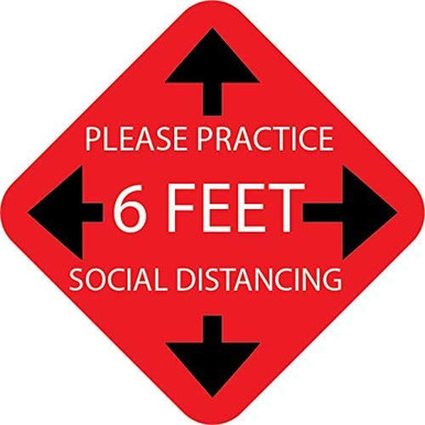 AuLinx 10 Pack Social Distancing Floor Decal Stickers 7 Square Safety ...