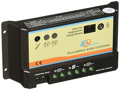 Renogy 10 Amp PWM Dual Battery Charge Controller, Black/Yellow ...