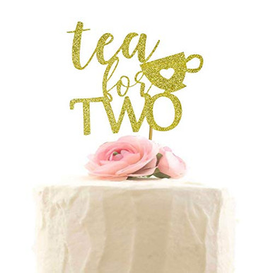 Tea for Two Cake Topper Glitter Boys Girls 2nd Anniversary Birthday ...