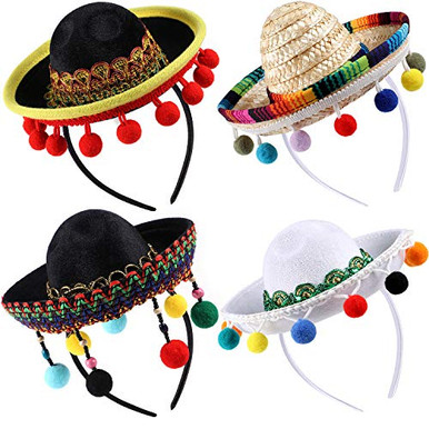 4 Pcs Cinco De Mayo Sombrero Headband Hat Mexican Sombrero Party Hats ...