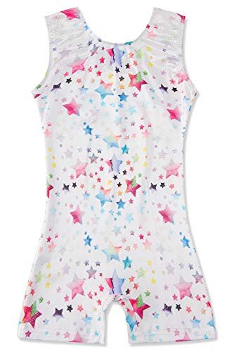 Little Girls Gymnastic Unitards Cute Starry Graphic Sleeveless Tank ...