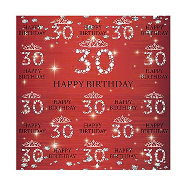 Funnytree Red Golden 30th Birthday Photography Backdrop Lady Woman Step ...