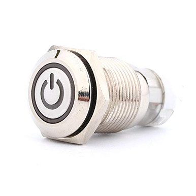 Car Blue LED Light Metal Push Button 12V 3A Push Button Toggle Switch ...