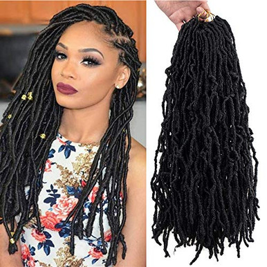 Nu Locs Crochet Hair 6 Packs Wavy Curly Faux Locs Hair Natural Goddess ...