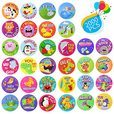 2000 Pieces Teacher Motivational Stickers Animal Encouragement Stickers ...