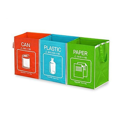 Recycle Bag Separate Recycle Bin Waterproof Waste Baskets Compartment ...