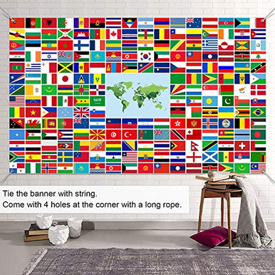 Fdceligoo World Flags Banner International Welcome Banners World Global ...