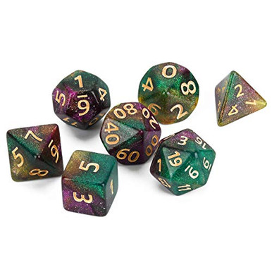 FLASHOWL Chameleon Dice 3 Colors Dice Set DD Milky Way Game Dices DND ...