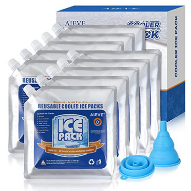 AIEVE Ice Packs for Coolers, 10 Pack Cooler Ice Packs Long Lasting ...