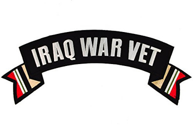 US Iraq War Veteran Rocker 10 5 Inch Large Iron or Sew on Biker Back ...