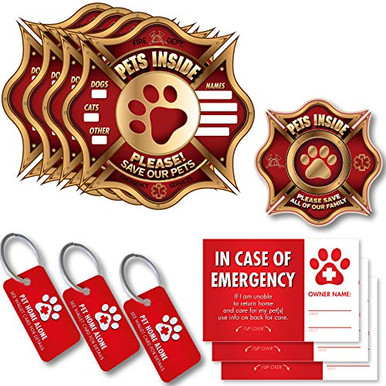 Pet Alert Stickers FIRE SAFETY ALERT and RESCUE 5 PACK Save your pets ...