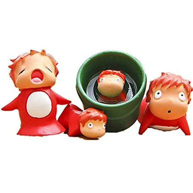 Ponyo Figure Toys 4Pcs Cute Miniature Studio Ghibli Miyazaki Ponyo on ...