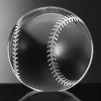 Baseball with Etched Laces Crystal Glass Paperweight Trophy Gift For ...