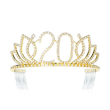 BROSWJUN 20th Birthday Tiaras Crowns Women 20th Birthday Queen Crowns ...